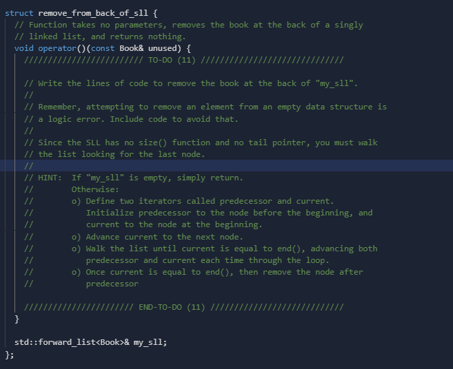 Solved struct remove_from_back_of_sll { // Function takes | Chegg.com