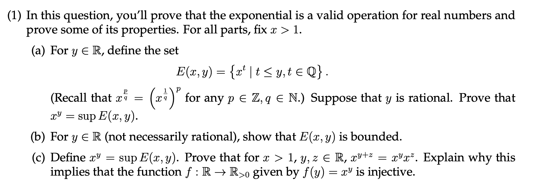 Solved In this question, you'll prove that the exponential | Chegg.com