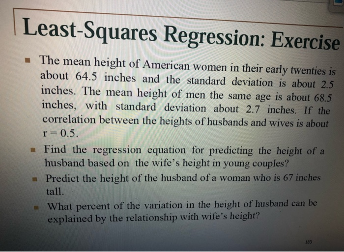 Solved Least-Squares Regression: Exercise An expert | Chegg.com