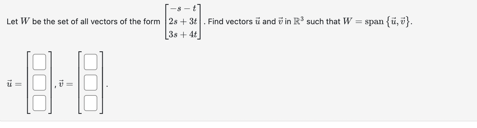 Solved Let W be the set of all vectors of the form | Chegg.com