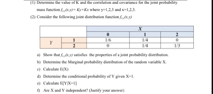 Solved Determine the value of K and the correlation and | Chegg.com
