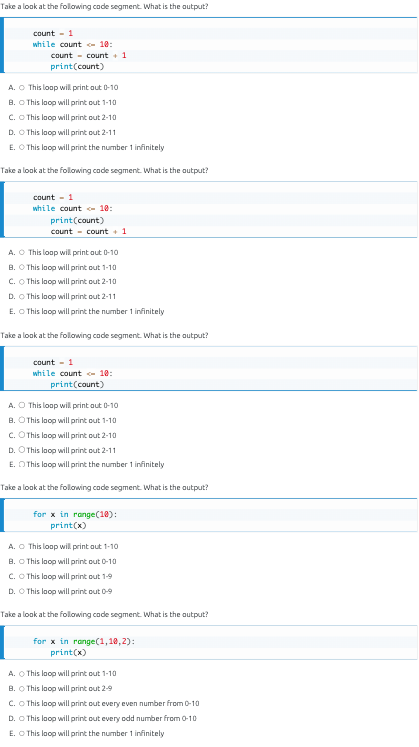 Solved Take a loak at the following cade segment. What is | Chegg.com