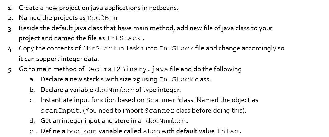 Solved 1 Create A New Project On Java Applications In 