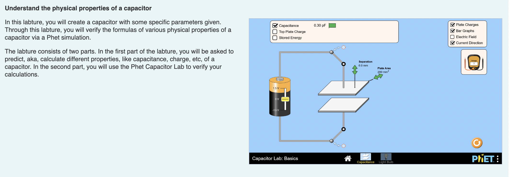 Solved Understand the physical properties of a capacitor In | Chegg.com