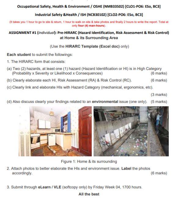 Solved Occupational Safety, Health & Environment / OSHE | Chegg.com