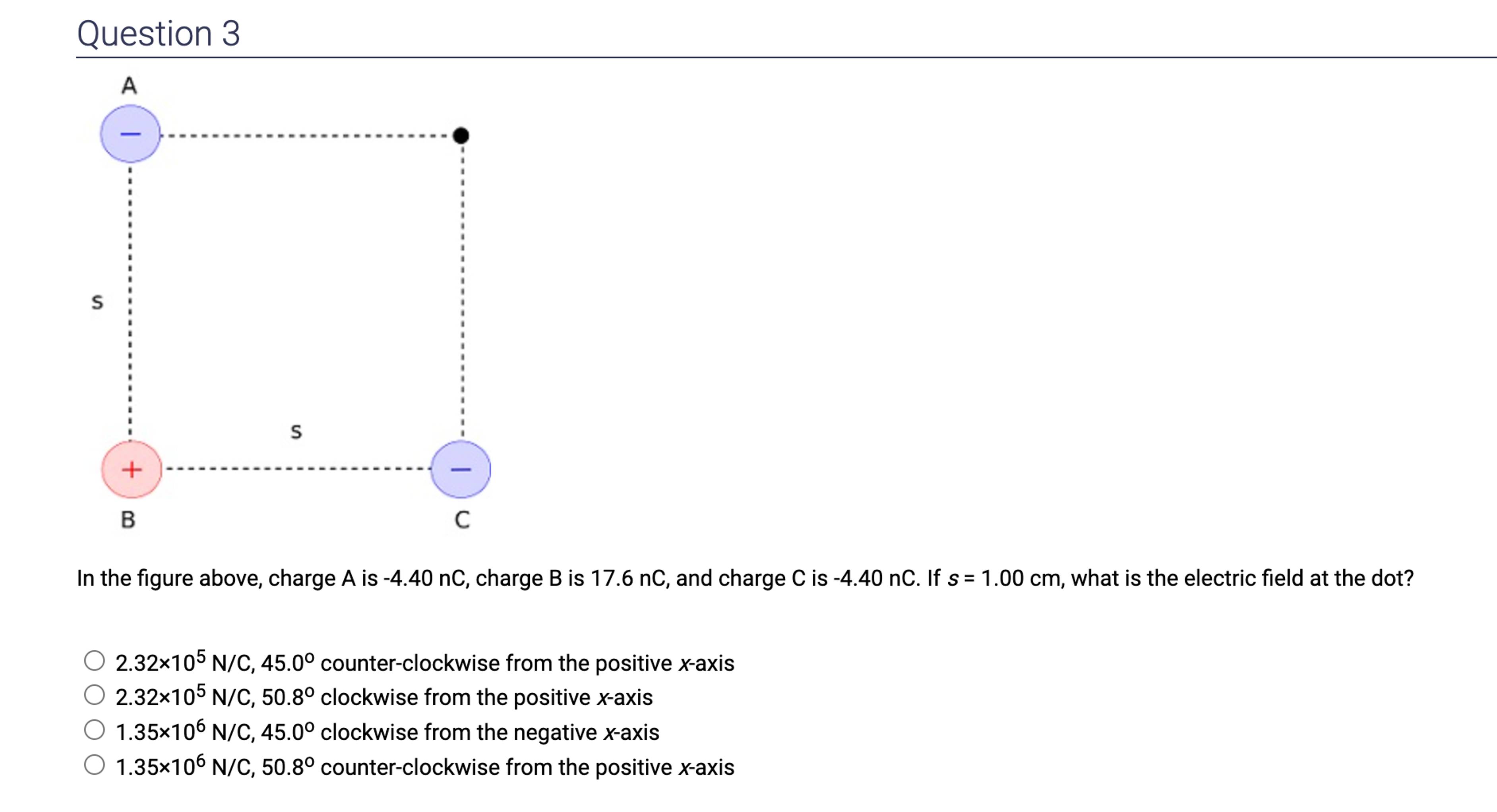Solved Question 3In the figure above, charge A is -4.40nC, | Chegg.com