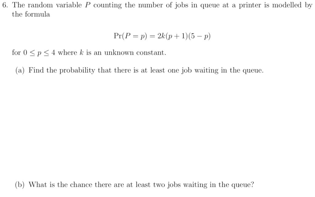Solved (a) Find the probability there is 1 job waiting in | Chegg.com