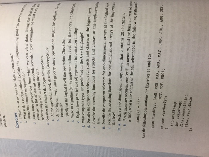 Solved Explain What We Mean By data Abstraction What Is Chegg