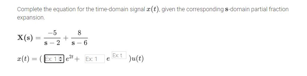 Solved Complete the equation for the time-domain signal (t), | Chegg.com