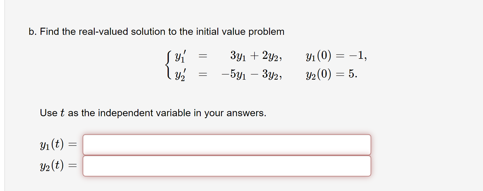 Solved b. Find the real-valued solution to the initial value | Chegg.com
