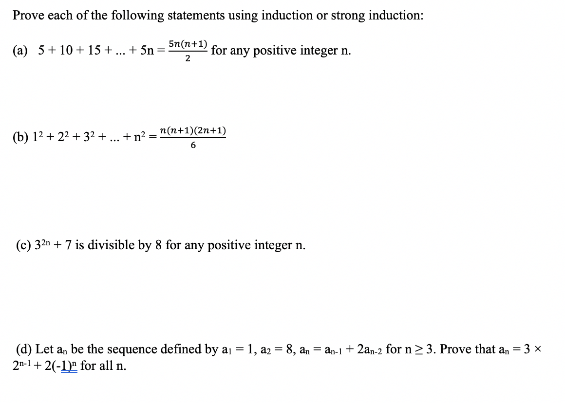 Solved Prove each of the following statements using | Chegg.com