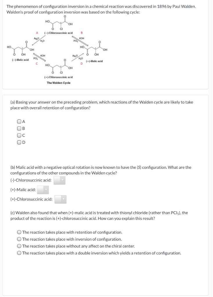 Solved The phenomenon of configuration inversion in a | Chegg.com
