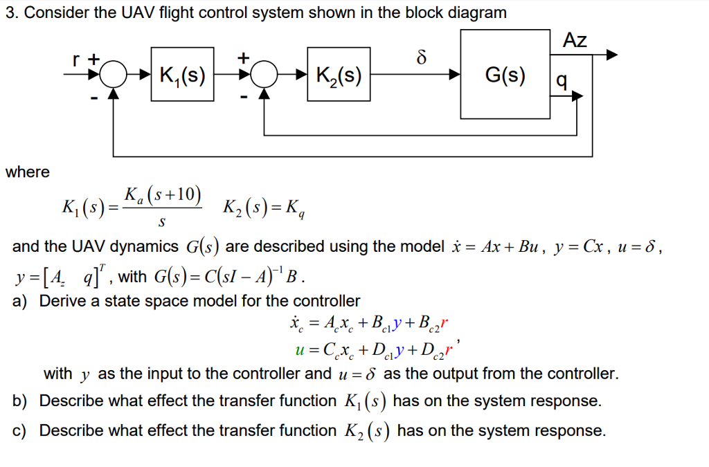 Solved 3. Consider the UAV flight control system shown in | Chegg.com