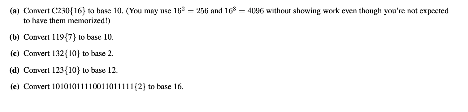 Solved = 256 and 163 4096 without showing work even though | Chegg.com