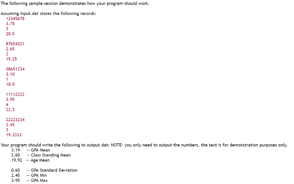 Write a program that processes numbers, corresponding | Chegg.com