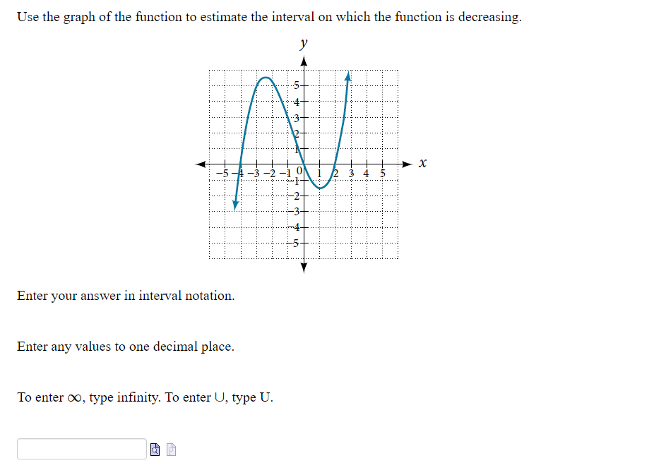 Solved Use the graph of the function to estimate the | Chegg.com