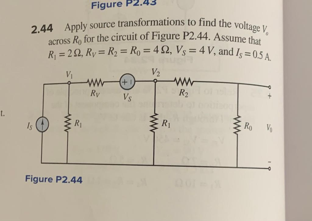 Solved Figure P2.45 2.46 Apply source transformations to | Chegg.com