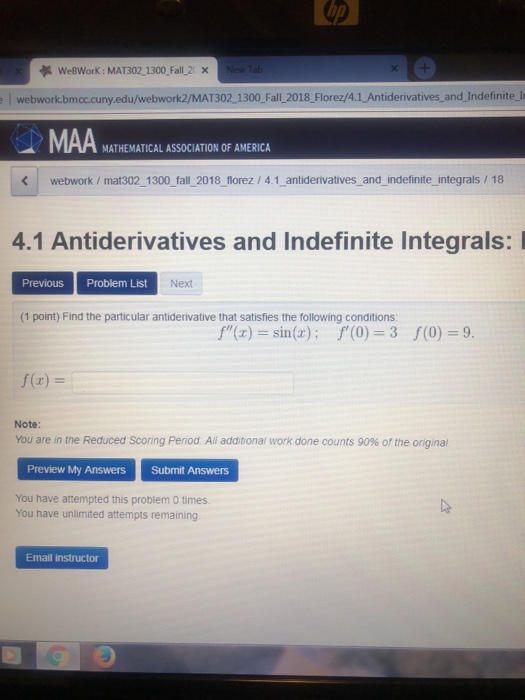 Solved WeBWork: MAT302 1300 Fall 2 x | Chegg.com Solved WeBWork: MAT302 1300 Fall 2 x | Chegg.com