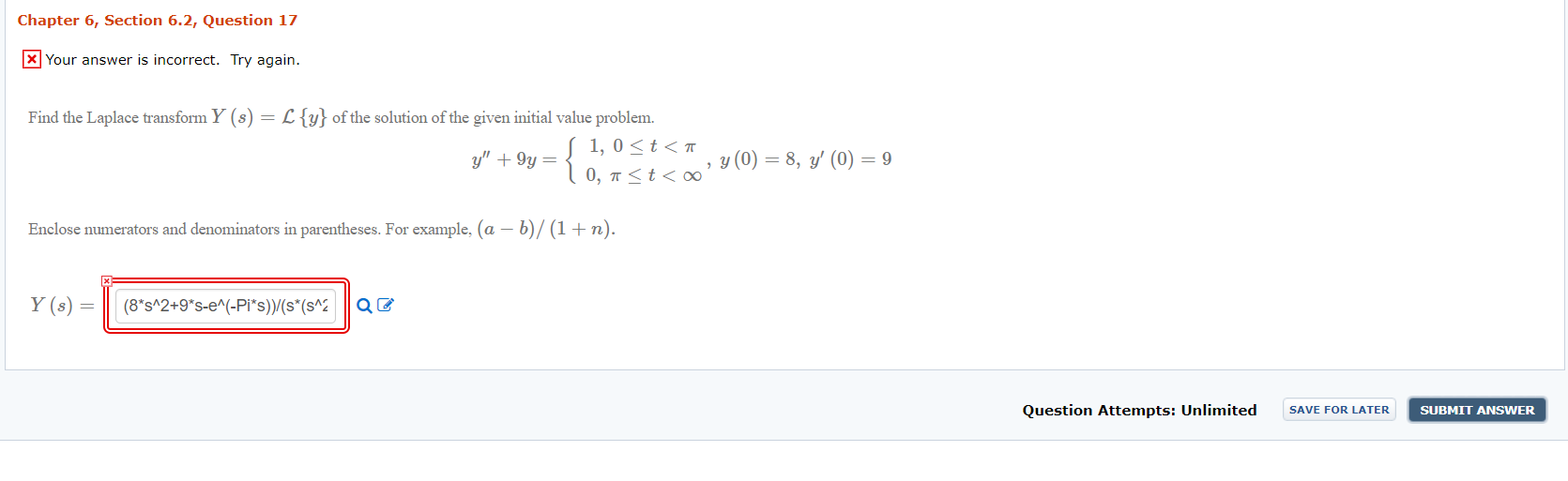 Solved Chapter 6, Section 6.2, Question 04 x Your answer is | Chegg.com