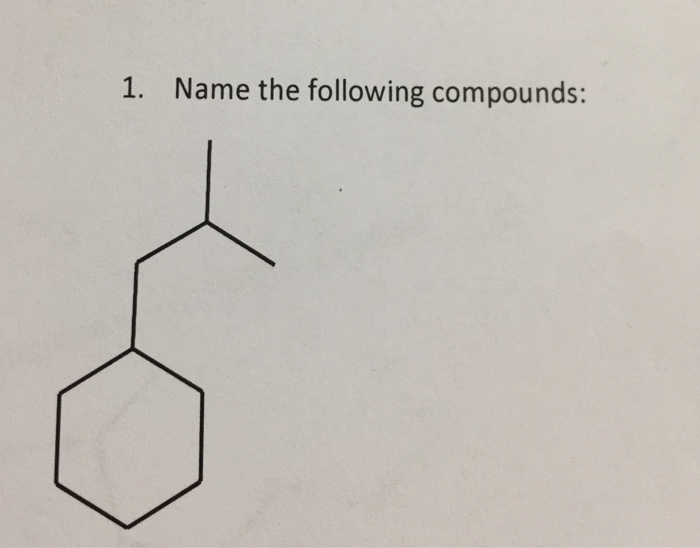Solved 1. Name the following compounds: | Chegg.com
