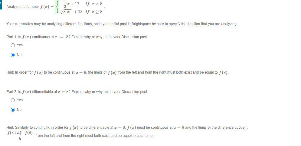 Solved I need help finding whether the function is | Chegg.com