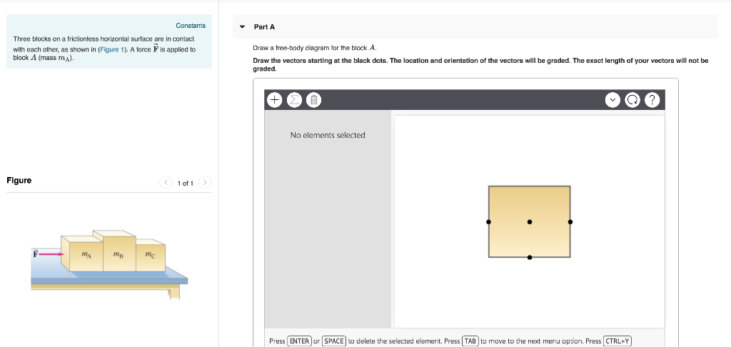 Solved Constants Part A Three blocks on a frictionless | Chegg.com