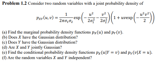 Solved Problem 1.2 Consider two random variables with a | Chegg.com