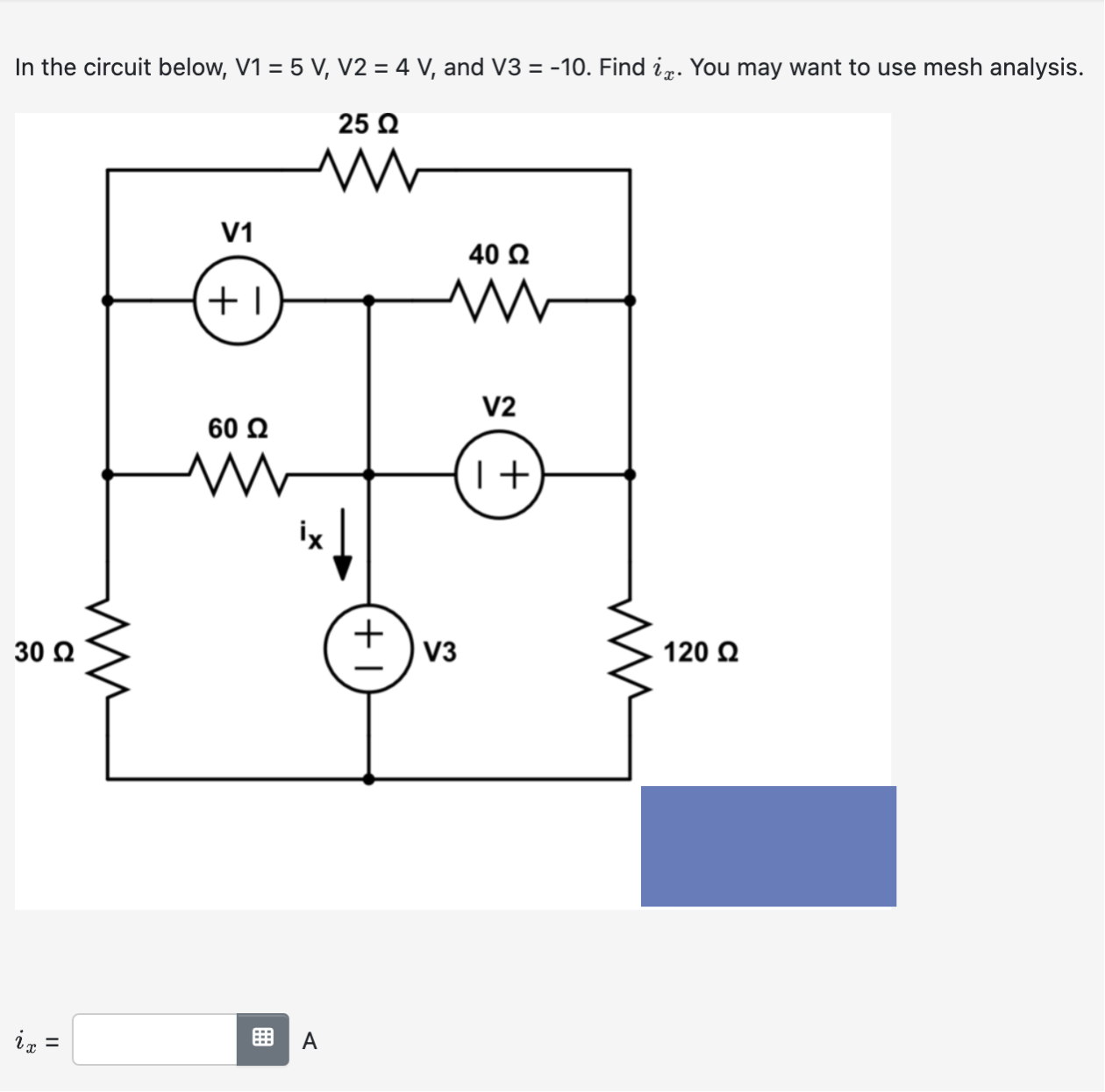 Solved In the circuit below, V1=9.5 V and V2=1.5 V. Use of | Chegg.com