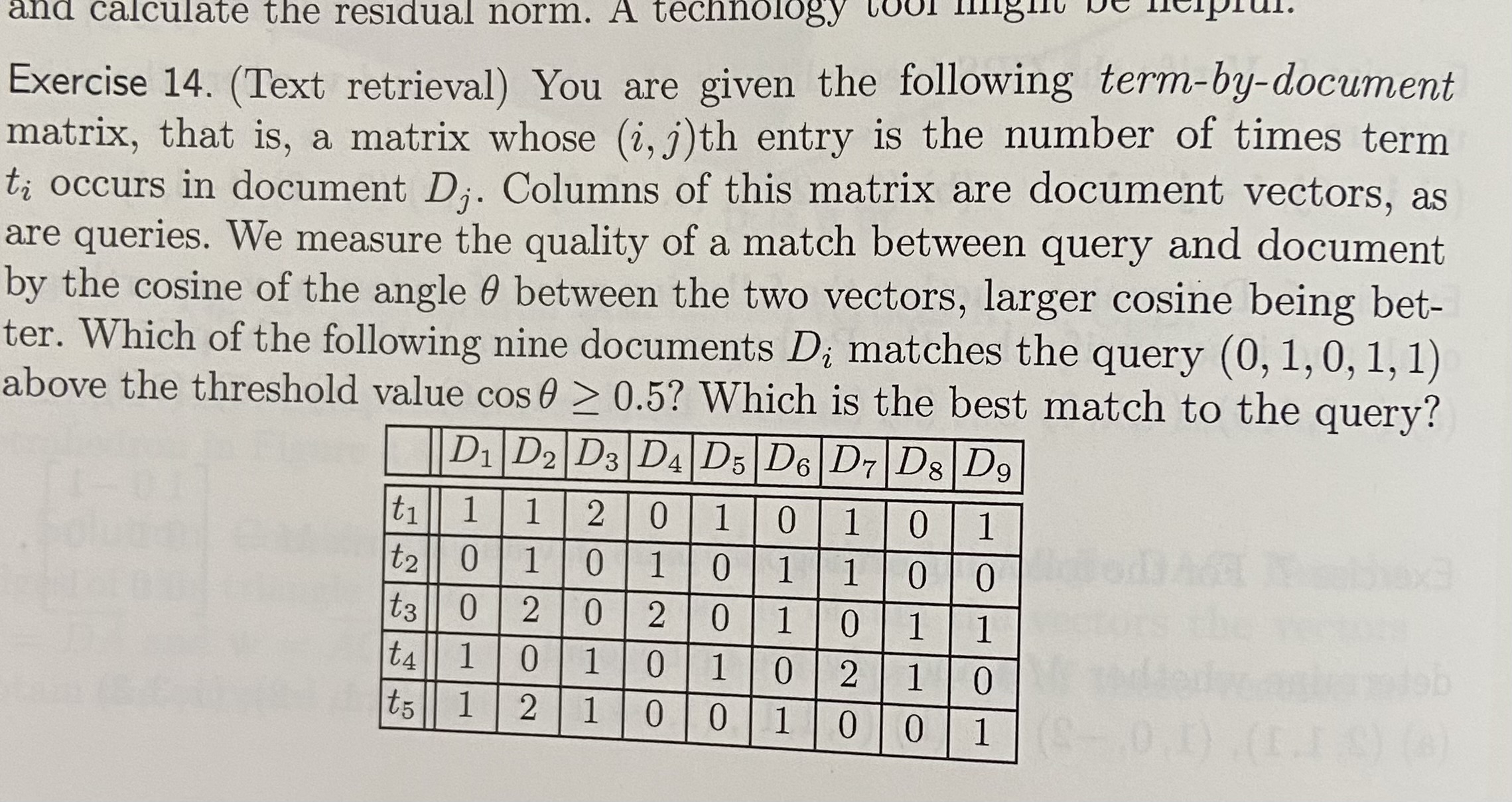 Solved Exercise 14. (Text retrieval) You are given the | Chegg.com