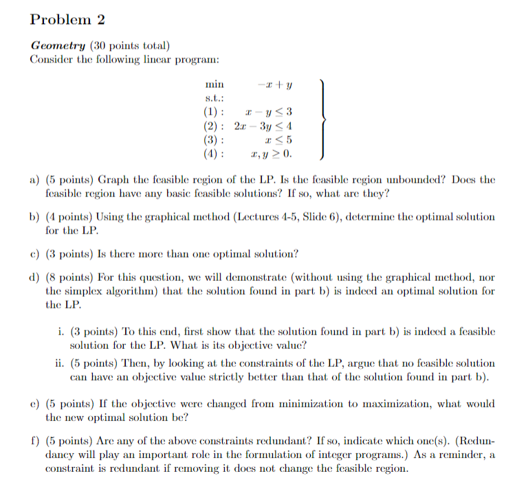 Problem 2 Geometry (30 points total) Consider the | Chegg.com
