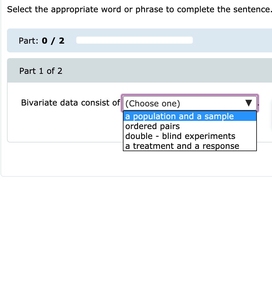 Solved Select The Appropriate Word Or Phrase To Complete The Chegg