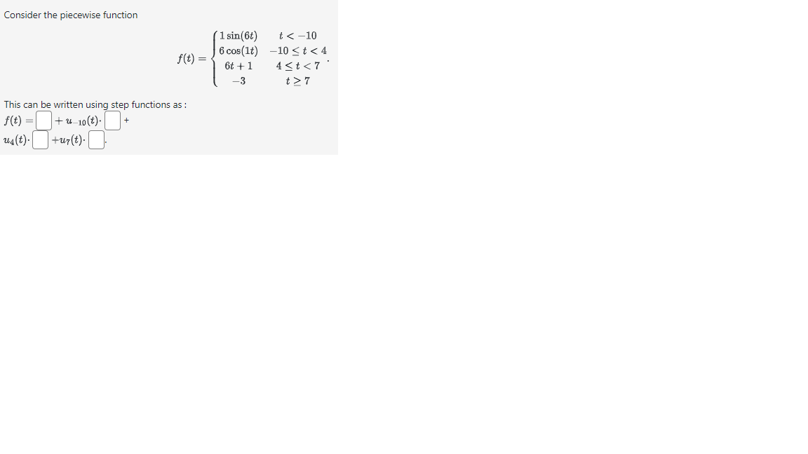 Solved Consider the piecewise function | Chegg.com