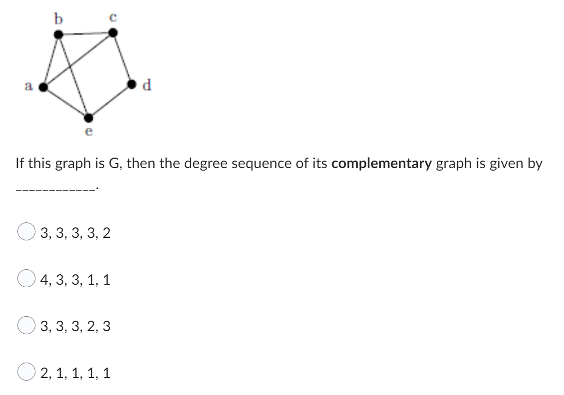 Solved If this graph is G, then the degree sequence of its | Chegg.com