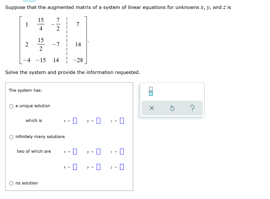 Solved Suppose the Augmented Matrix of a system of linear | Chegg.com