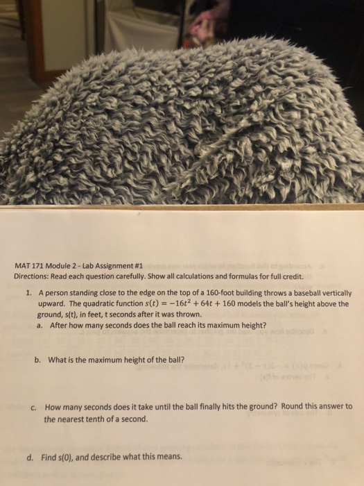 Solved MAT 171 Module 2-Lab Assignment #1 Directions: Read | Chegg.com