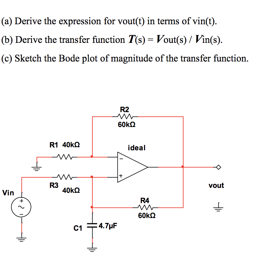 Solved (a) Derive the expression for vout(t) in terms of | Chegg.com
