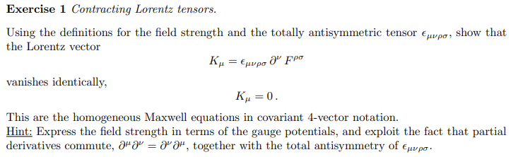 Solved Exercise 1 Contracting Lorentz tensors. Using the | Chegg.com