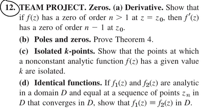 Solved 12. TEAM PROJECT. Zeros. (a) Derivative. Show that | Chegg.com
