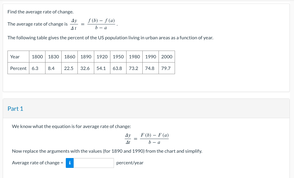 Solved Find the average rate of change. The average rate of | Chegg.com