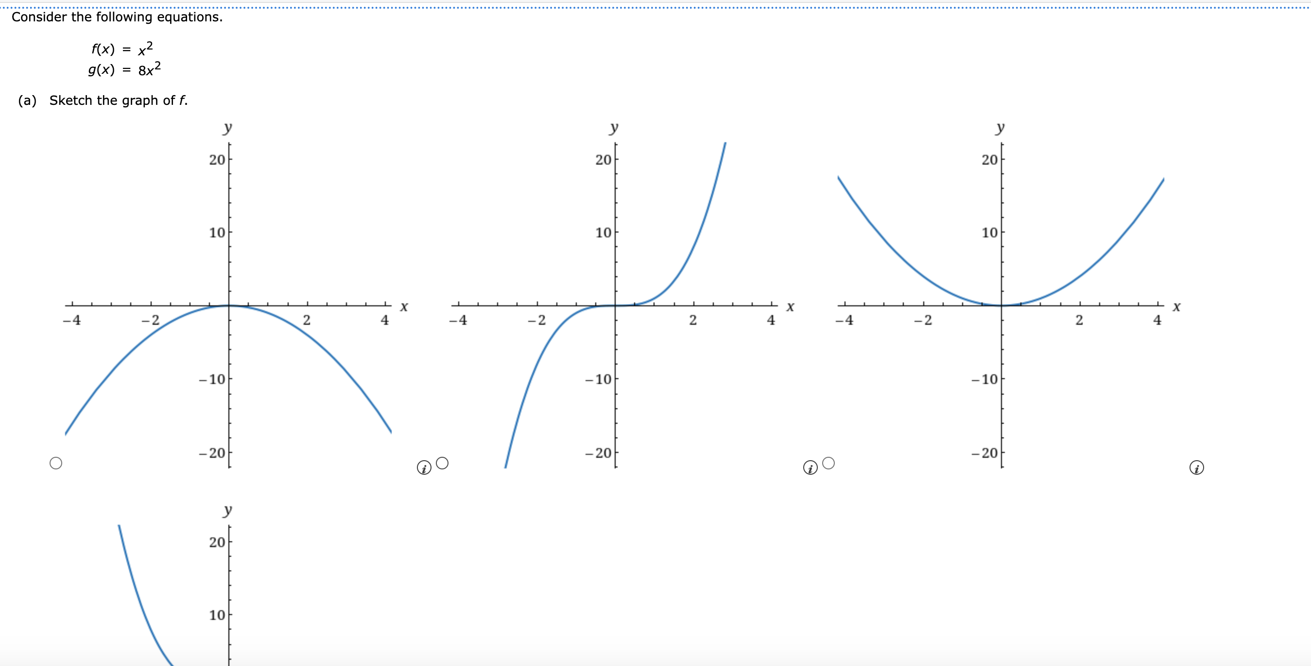Solved Consider the following equations. f(x)=x2g(x)=8x2 (a) | Chegg.com