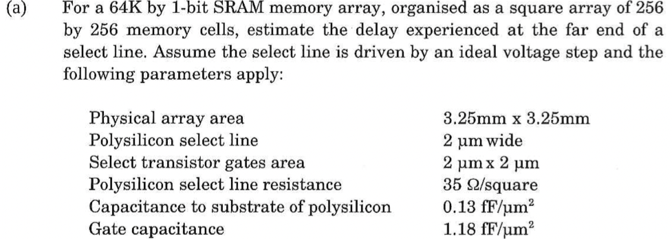 Solved For a 64 K by 1-bit SRAM memory array, organised as a | Chegg.com