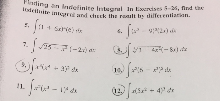 Solved Finding an Indefinite Integral In Exercises 5-26, | Chegg.com