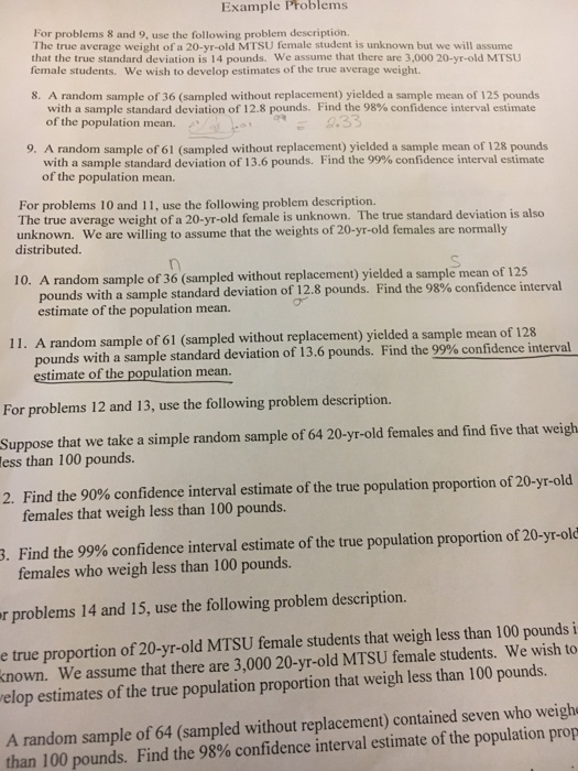 Solved Example Ptoblems For problems 8 and 9, use the | Chegg.com