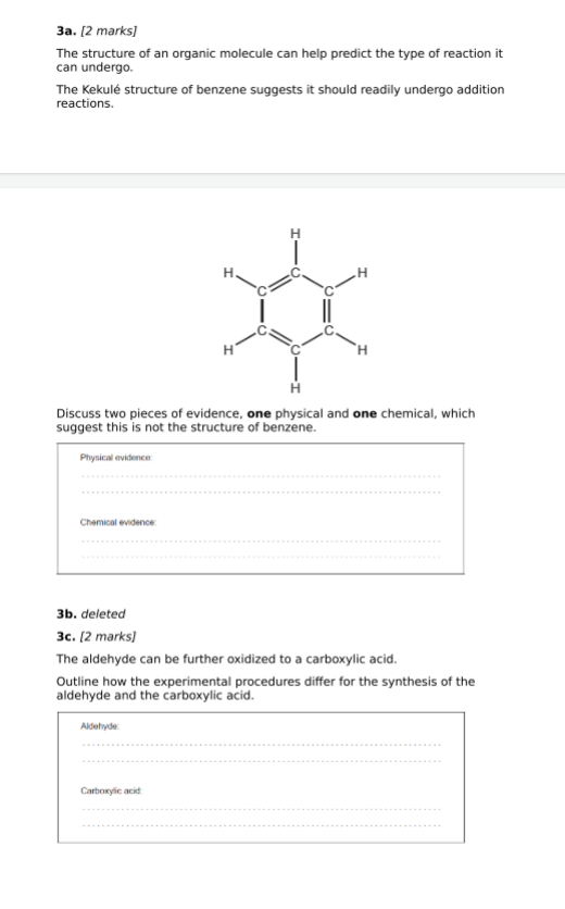 Solved 3a. [2 marks] The structure of an organic molecule | Chegg.com