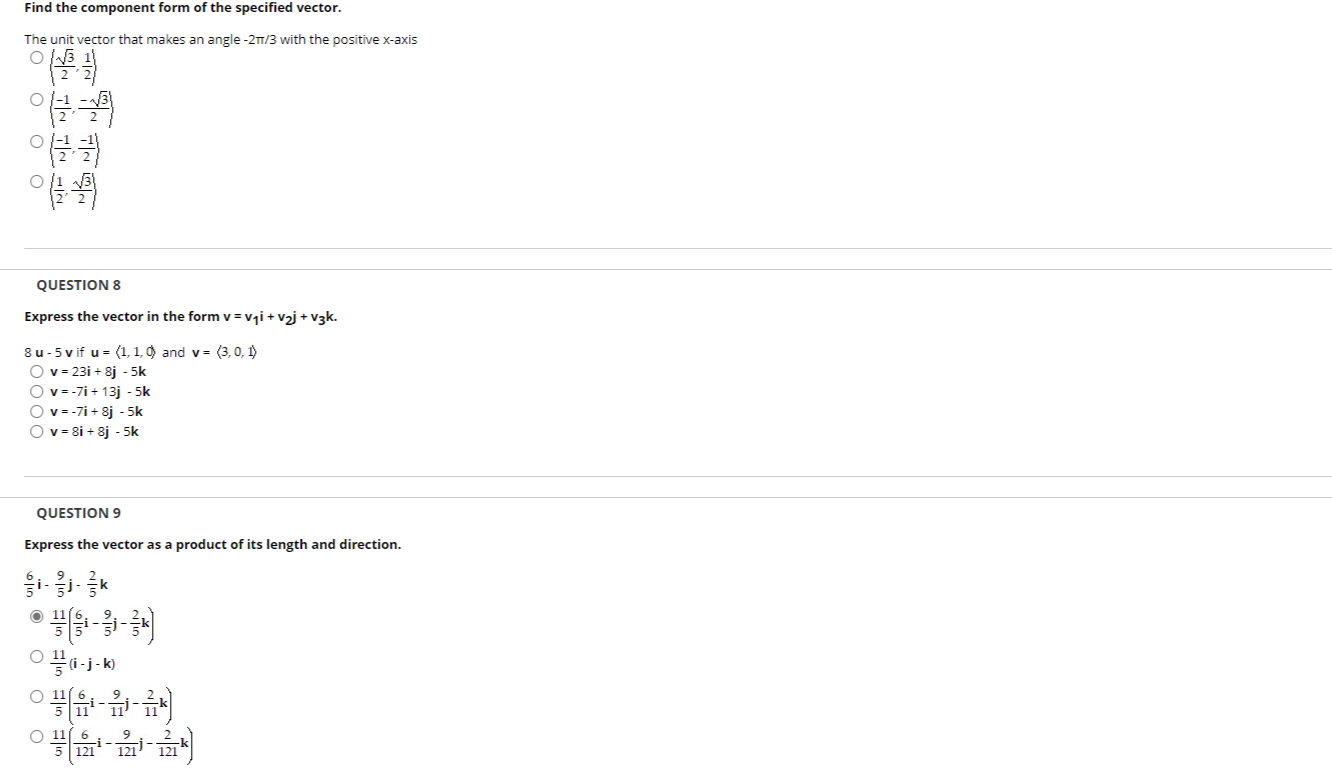 Solved Find the component form of the specified vector. The | Chegg.com