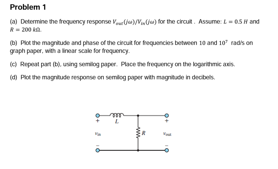 Solved (a) Determine the frequency response Vout | Chegg.com
