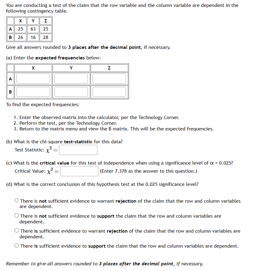 Solved You Are Conducting A Test Of The Claim That The Row 