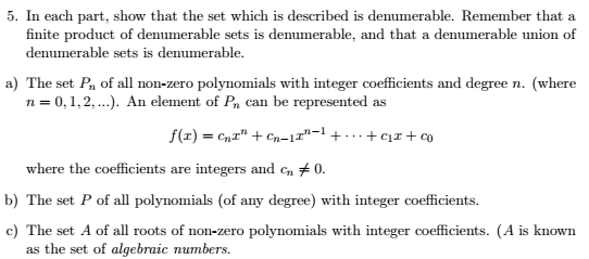Solved 5 In Each Part Show That The Set Which Is Described
