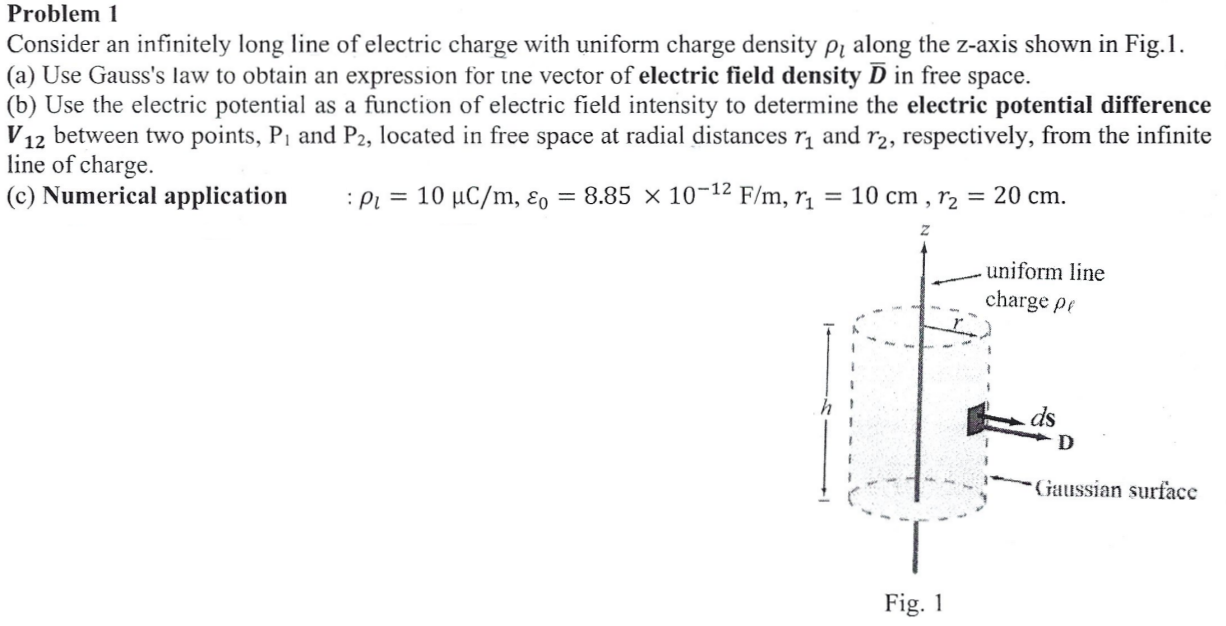 Solved Consider an infinitely long line of electric charge | Chegg.com