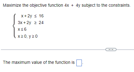 Solved Maximize the objective function 4x+4y subject to the | Chegg.com